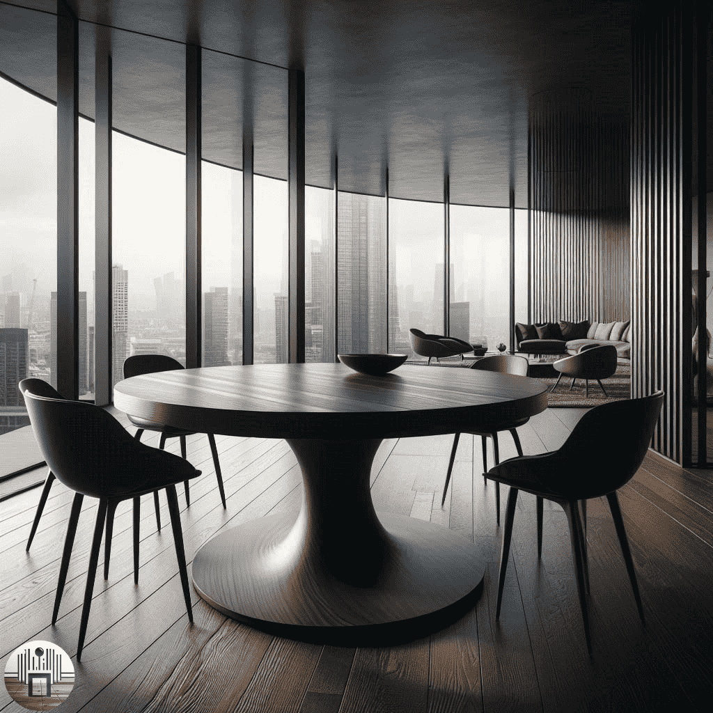 Elegant Walnut Wood Round Dining Table Styles - Black Walnut Wood World